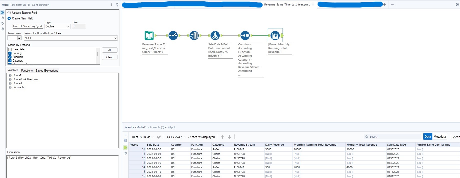 Solved Calculating Running Total And Overall Revenue For Sa Alteryx Community