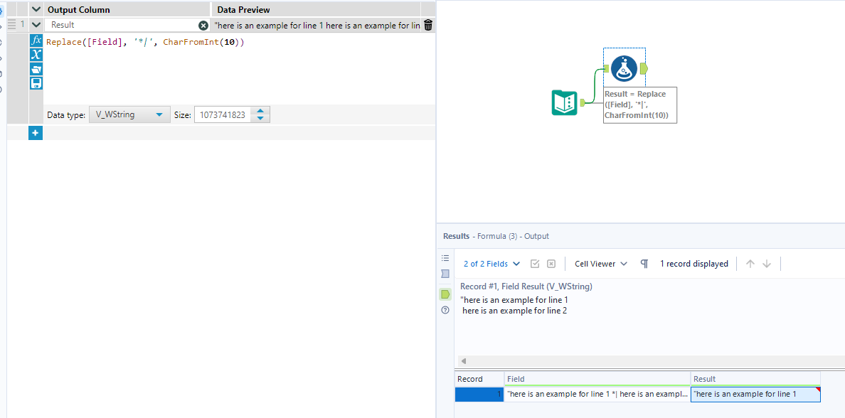 Solved: Add a line break in a string - Alteryx Community
