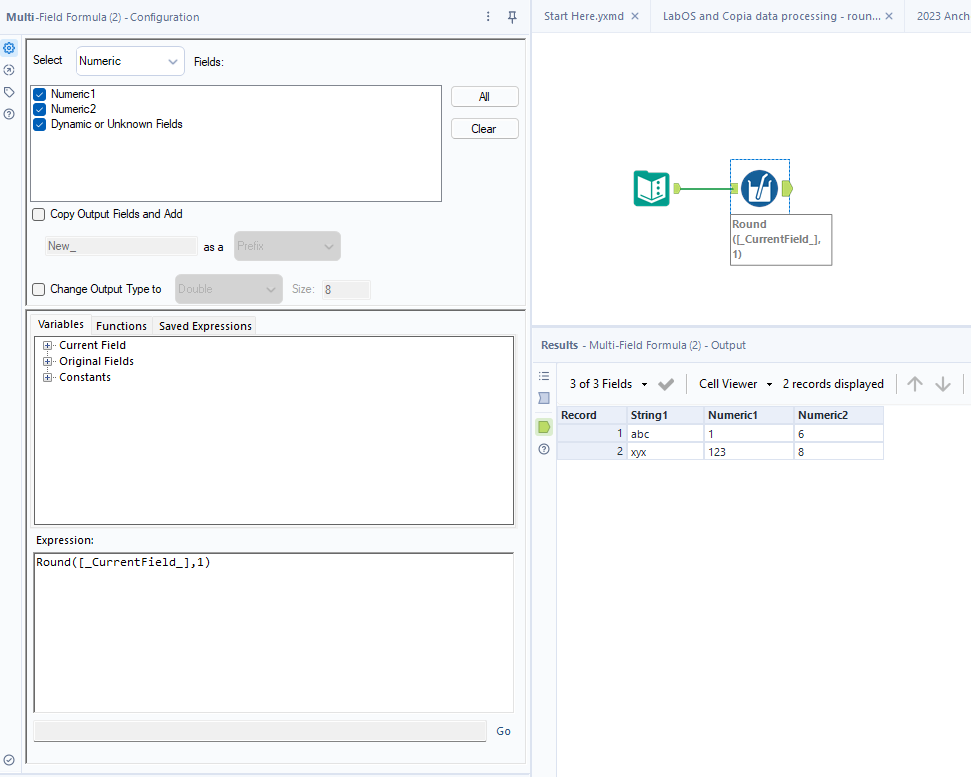 Solved: Round formula for all columns - Alteryx Community