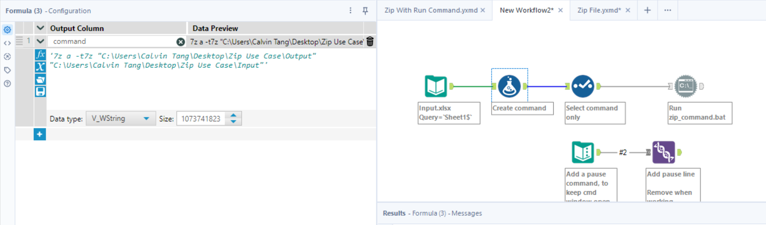 Solved: Run Command Tool: Zipping Files - Alteryx Community