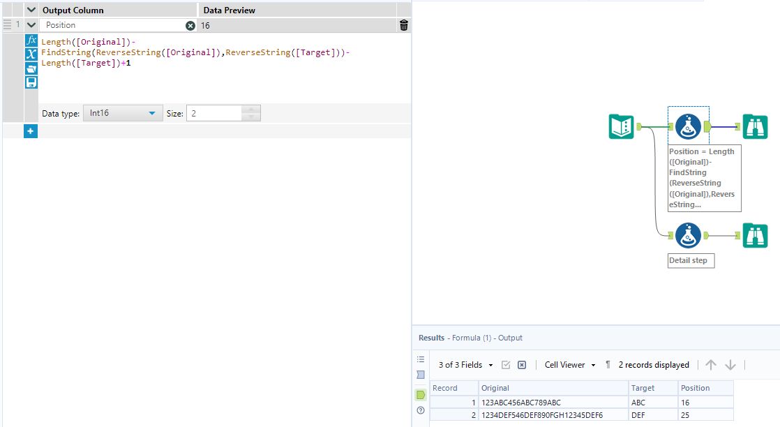 Solved Get The Position Of The Last Instance Of A String Alteryx Community