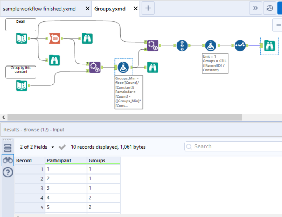 Solved: How do I assign evenly the Group # using a multi-r... - Alteryx Community