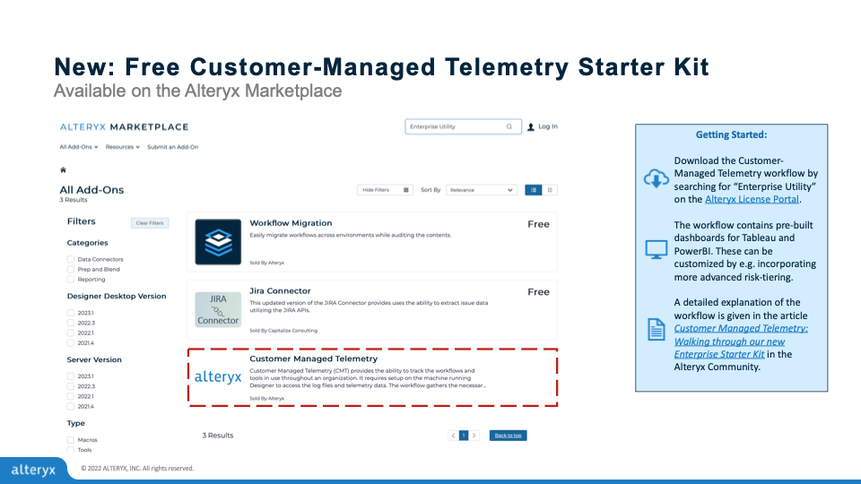 Customer Managed Telemetry: Walking through our ne... - Alteryx Community