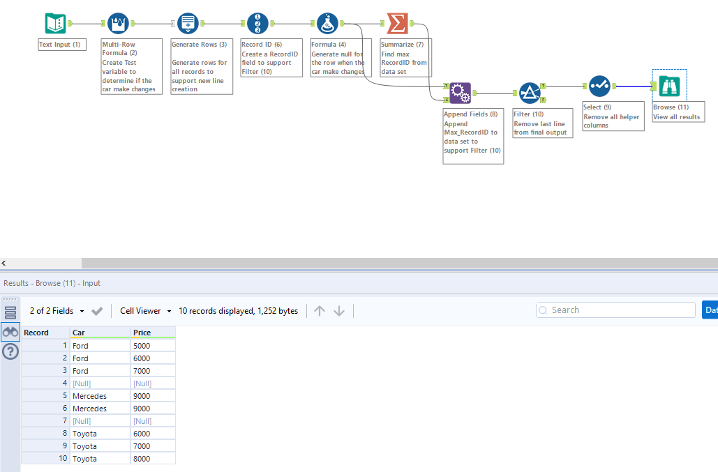 Solved: Insert Row after Change - Alteryx Community