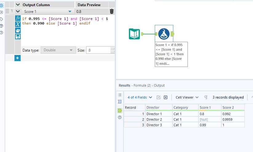 Solved: Replace decimal with value if it meets criteria. - Alteryx Community