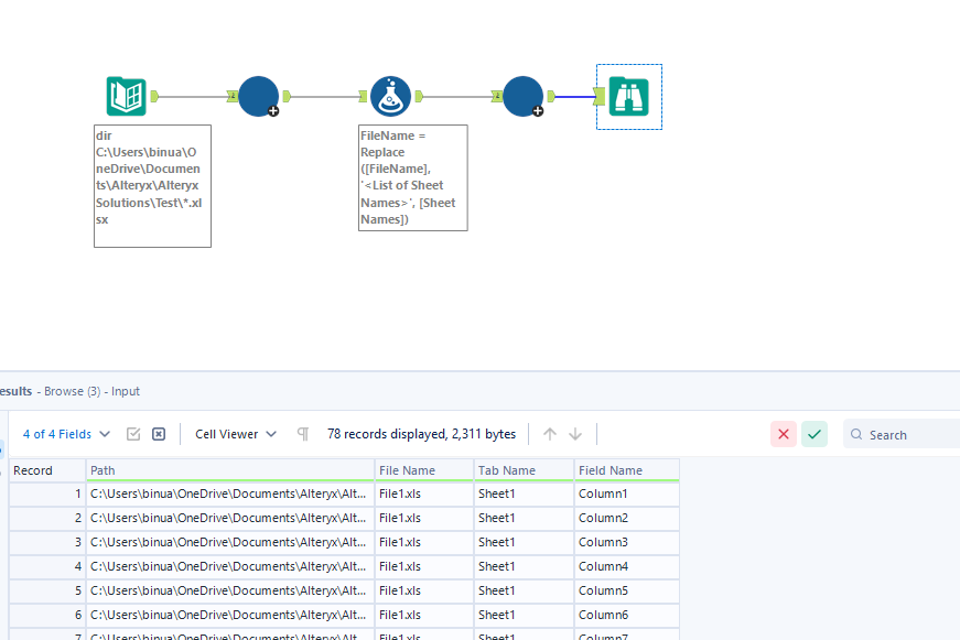 Solved: Itemize every field in every tab in every file wit... - Alteryx Community