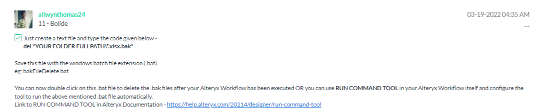 Delete.xlsx.bak files - Alteryx Community