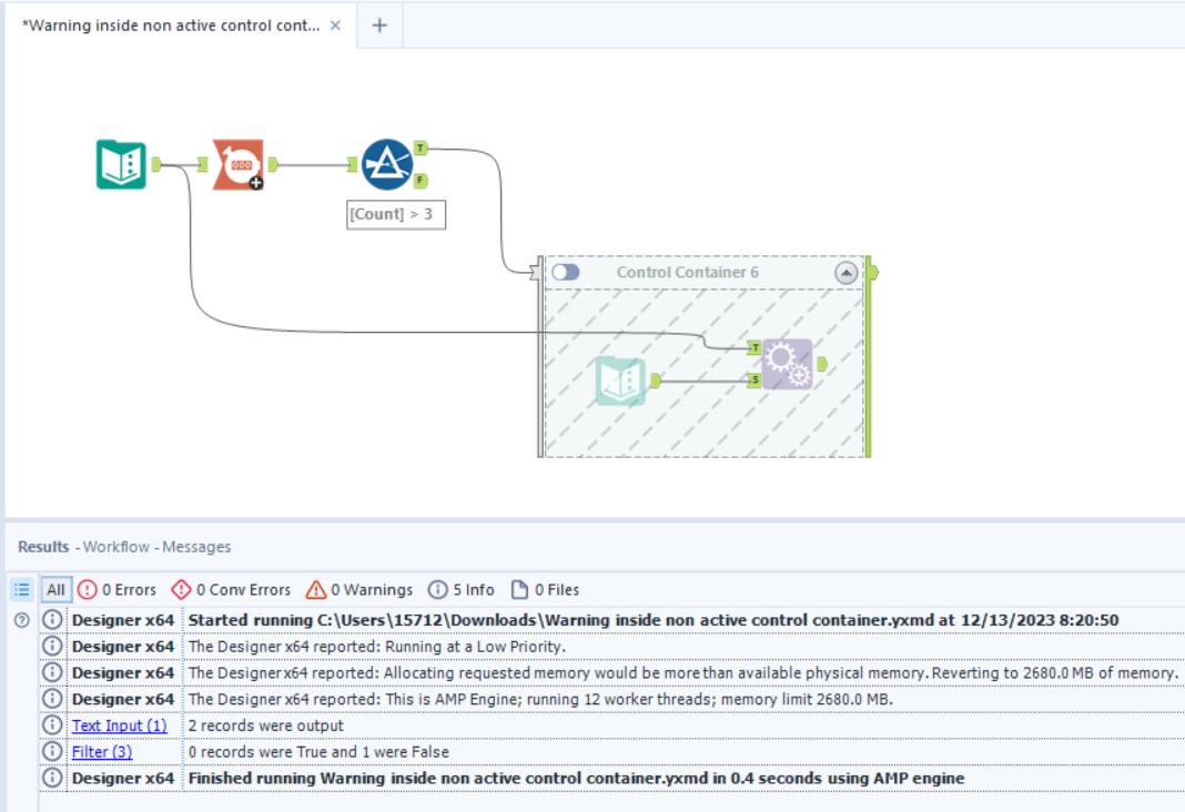 Warning in disabled control Container - Alteryx Community