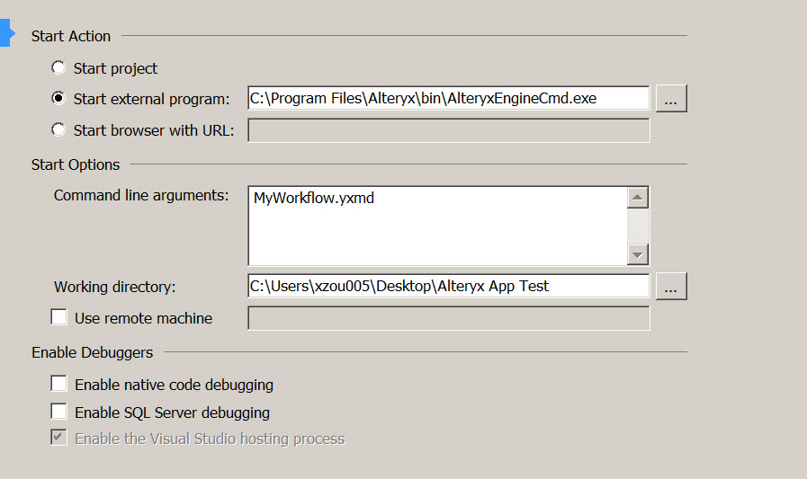Solved: DotNet Plugin debug in Visual Studio - Alteryx Community
