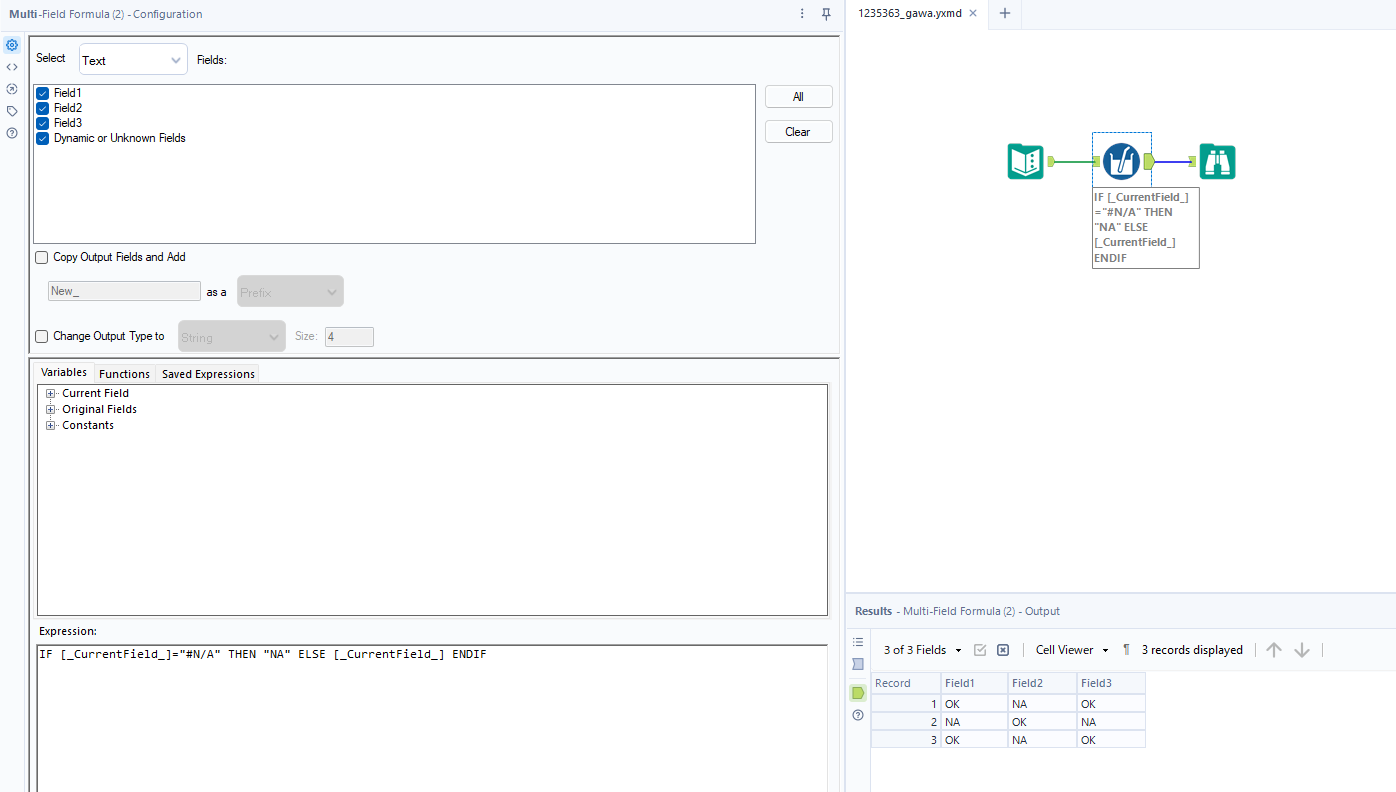 Solved: How to replace #N/A cells with NA from multiple co... - Alteryx Community