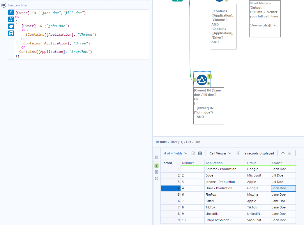 Solved: Filter or Formula to export into different workshe... - Alteryx ...