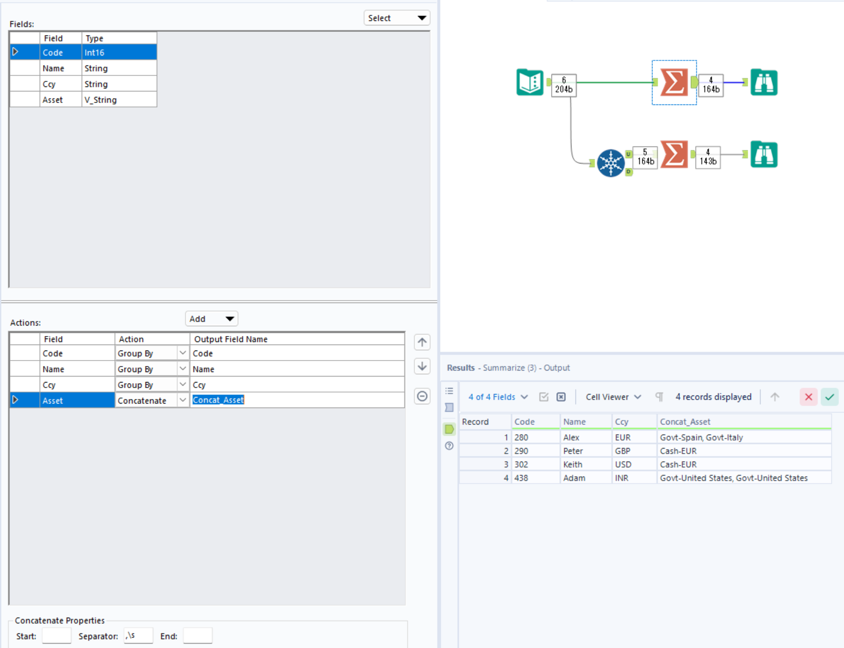 How to combine data into one cell - Alteryx Community