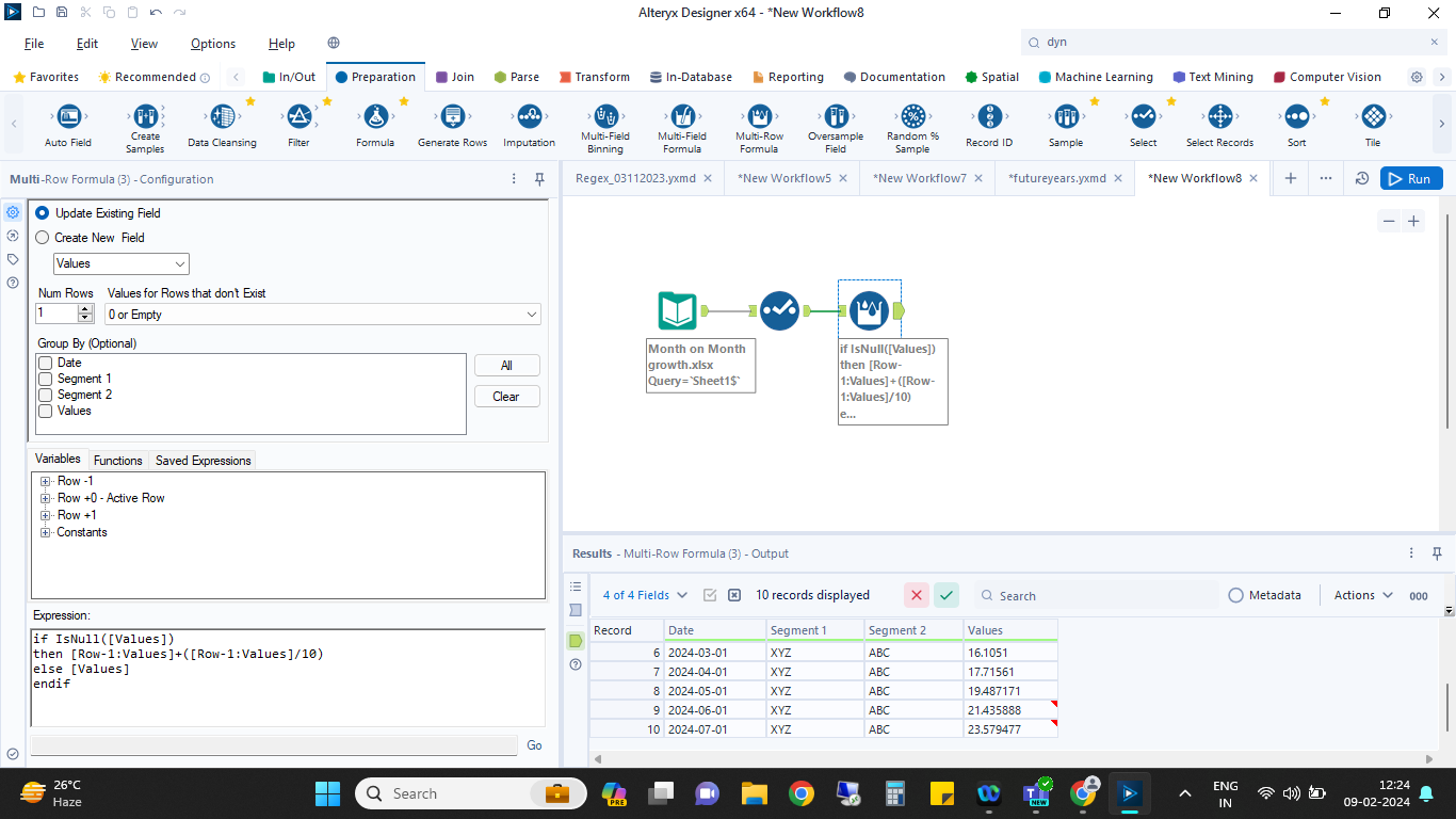 Solved: Add month over month values using growth rates (ex... - Alteryx ...