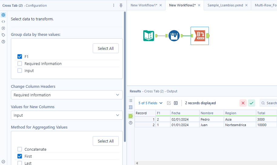 Solucionado: Múltiples registros en filas - Alteryx Community