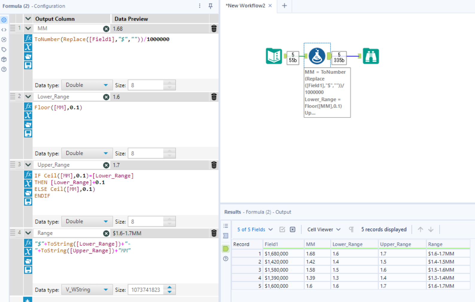 Rounding formula & Range - Alteryx Community
