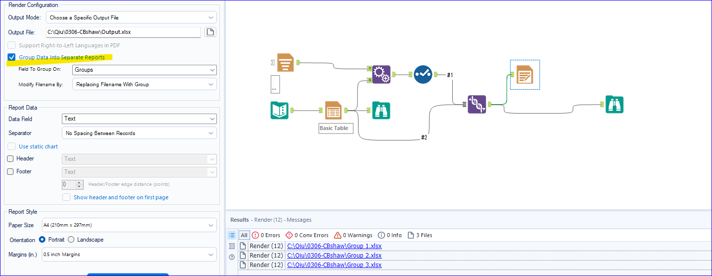 Solved Render Report With Merged Headings And To Multiple Alteryx Community