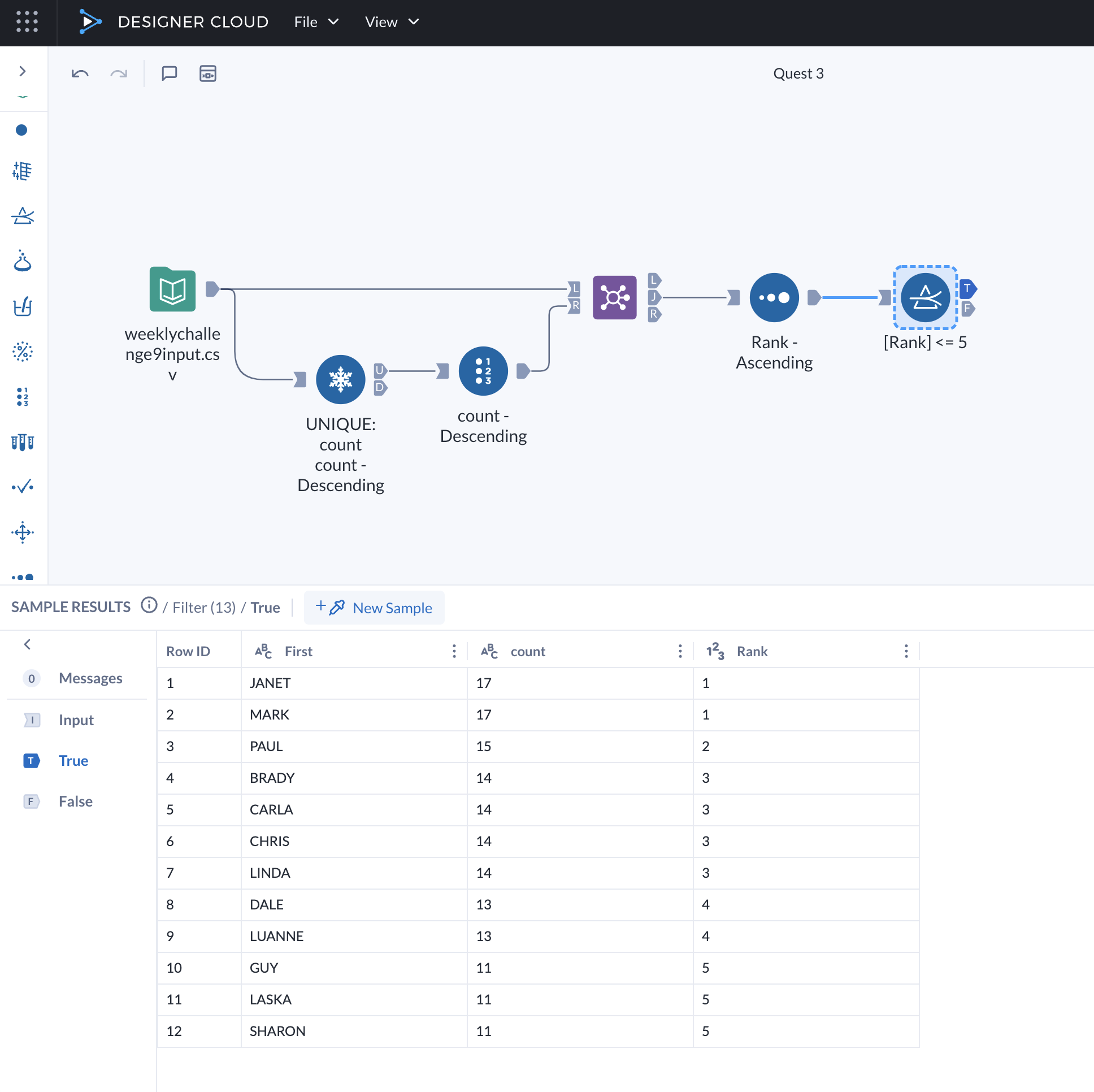 Cloud Quest 3 Ranking Duplicate Data Alteryx Community 