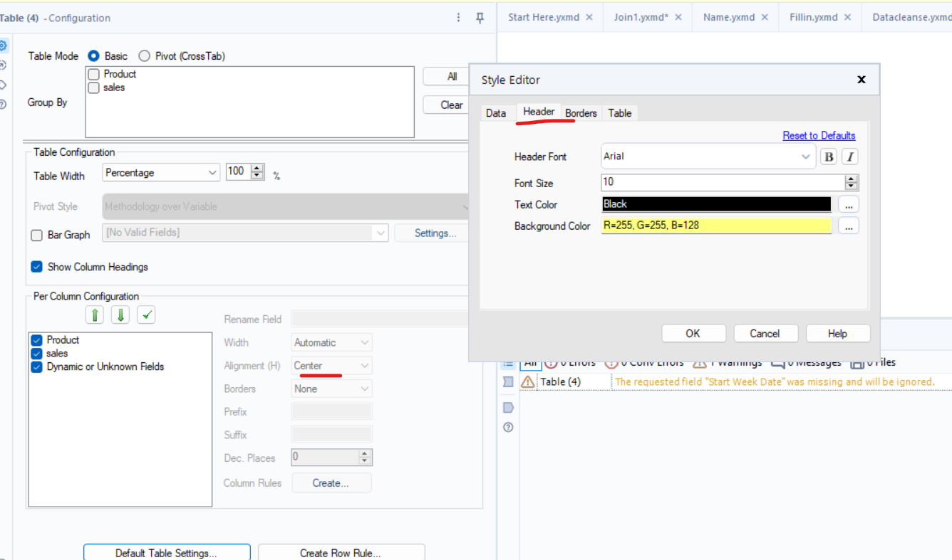 Solved: Report Text Tool - How do I center the data and ad... - Alteryx Community