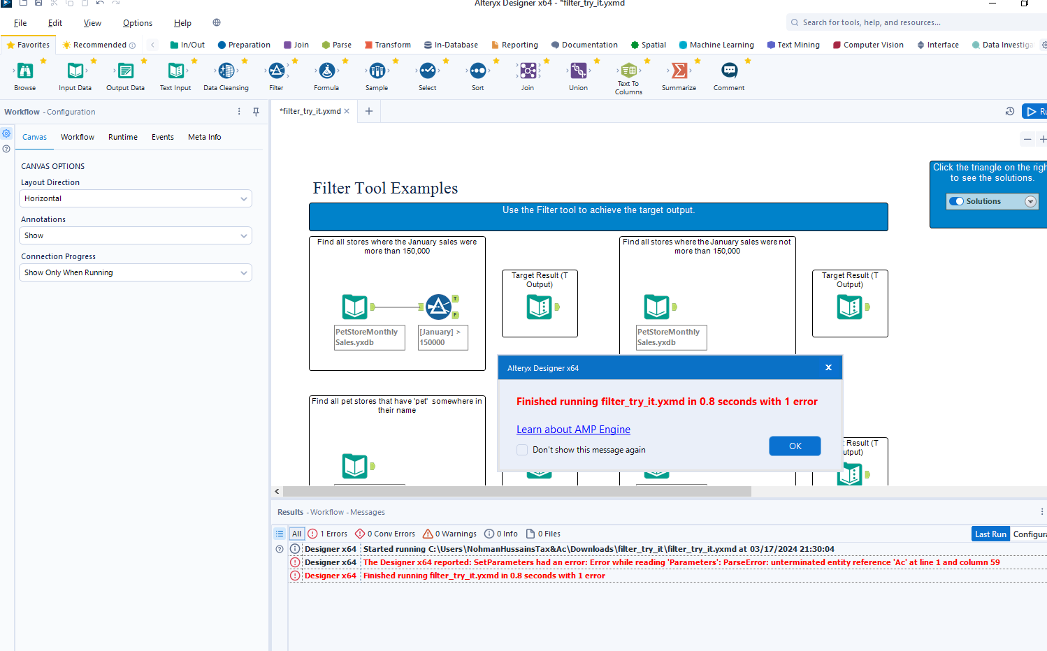 New Learner: Using Filters - Alteryx Community