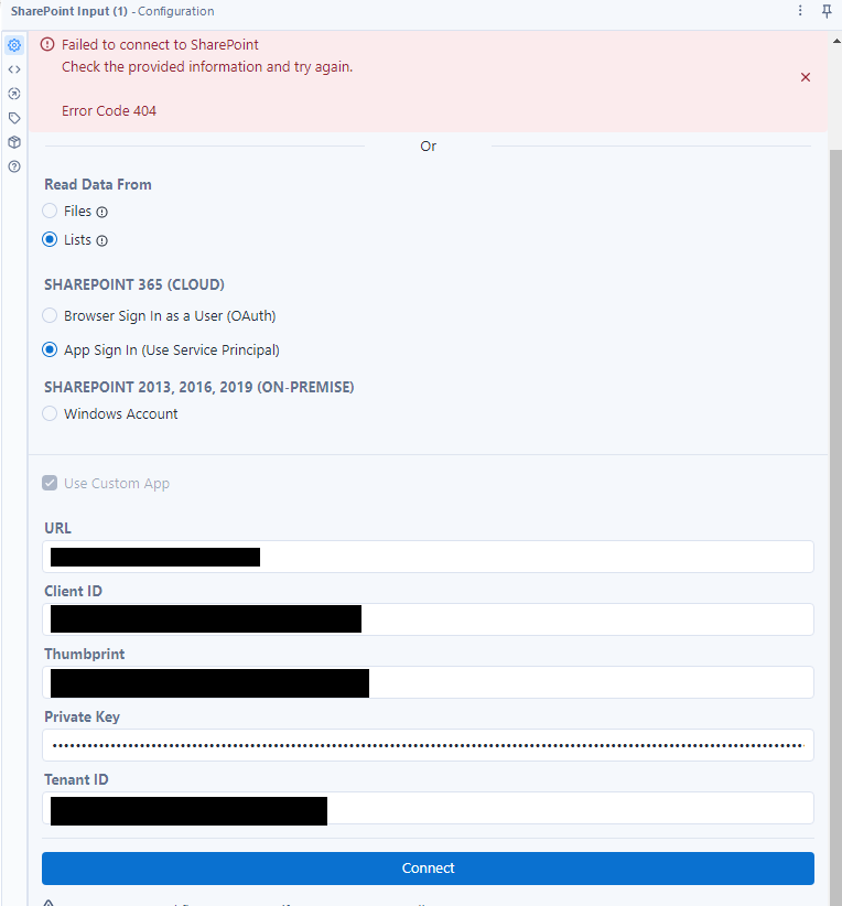 SharePoint 2.5.0 Connectors - Setup and URLs? - Alteryx Community