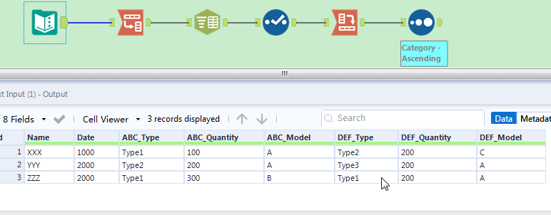 Transpose - Create a new column based on the name ... - Alteryx Community