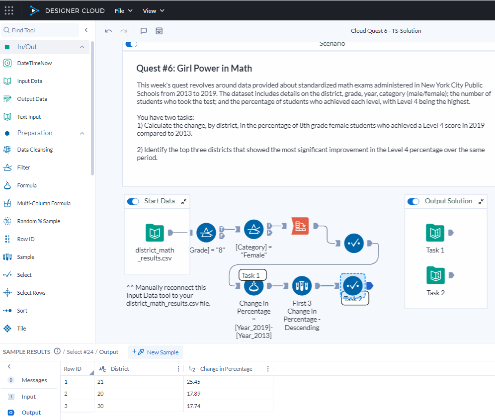 Cloud Quest #6: Girl Power in Math - Alteryx Community