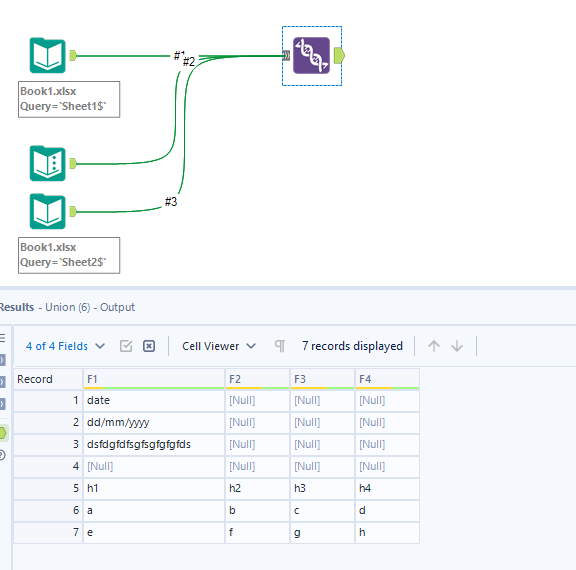 How to add 2 different datasets one after the othe... - Alteryx Community