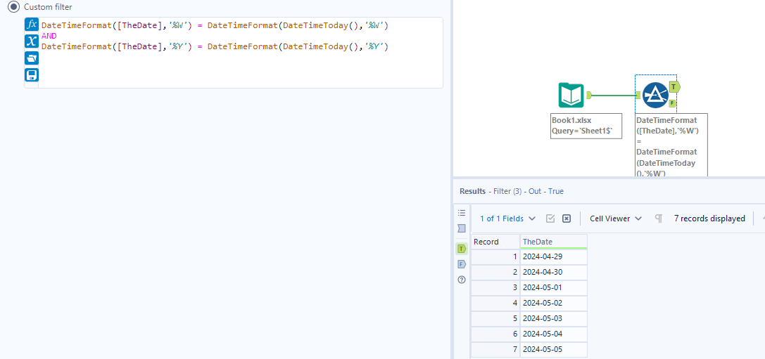 Solved: Dynamically filter to current week - Alteryx Community