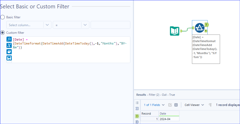 Solved: Filter formula to include the prior Year/Month fro... - Alteryx Community