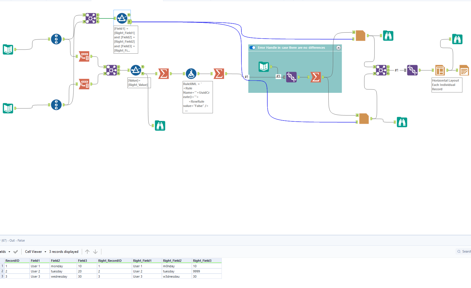How to exclude matching rows during comparison of ... - Alteryx Community