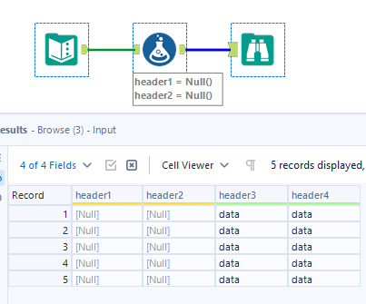 Solved: Delete entire data in first 2 columns keeping the ... - Alteryx Community