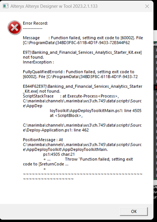 Alteryx Designer w Tool 2023.2.1.133 Install Error - Alteryx Community