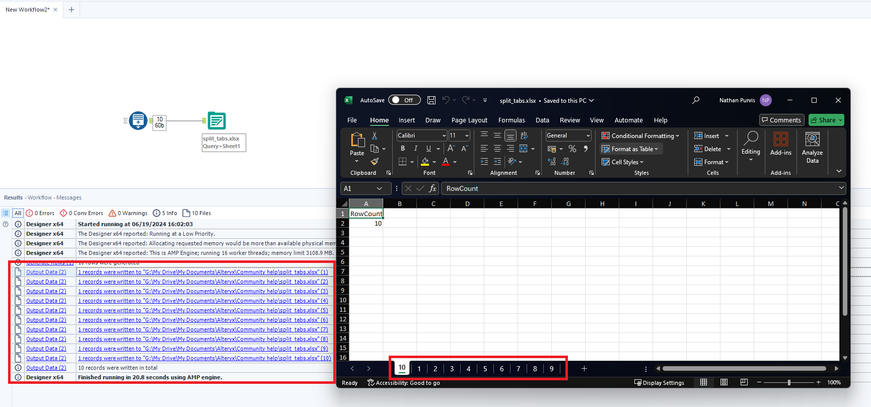 Automatically process workflow with filter to outp... - Alteryx Community