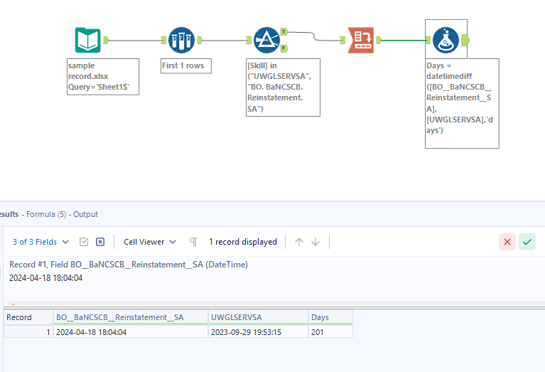Solved How To Calculate Number Of Days Using Two Columns Alteryx Community