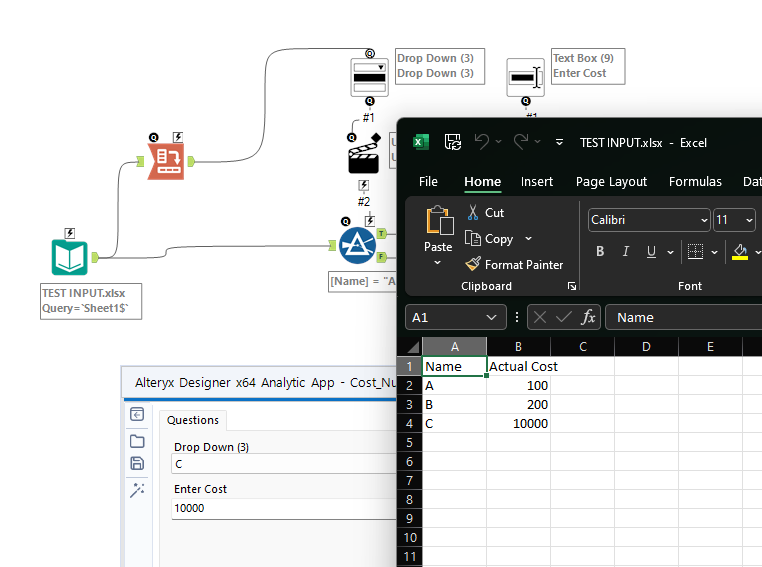 Solved: Enter Cost/number after selecting name from dropdo... - Alteryx Community