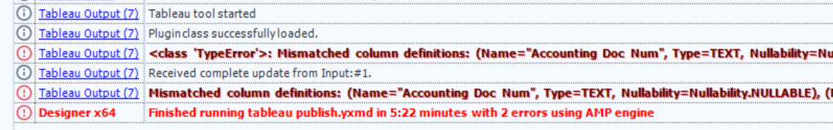 Solved: Mismatched Column Definitions Error - Alteryx Community