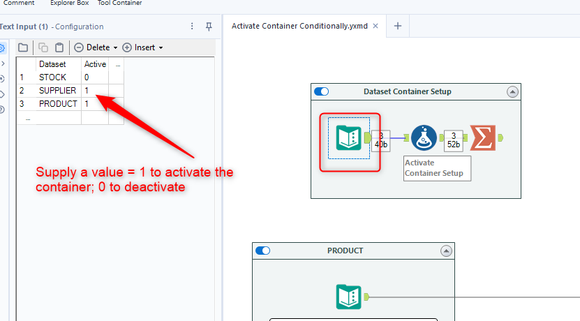 Solved: Activate Container Conditionally - Alteryx Community