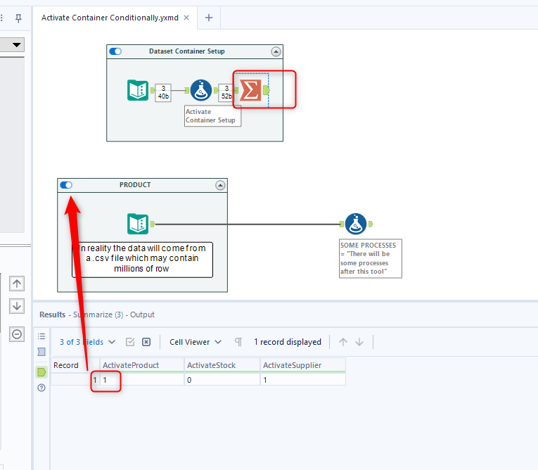 Solved: Activate Container Conditionally - Alteryx Community