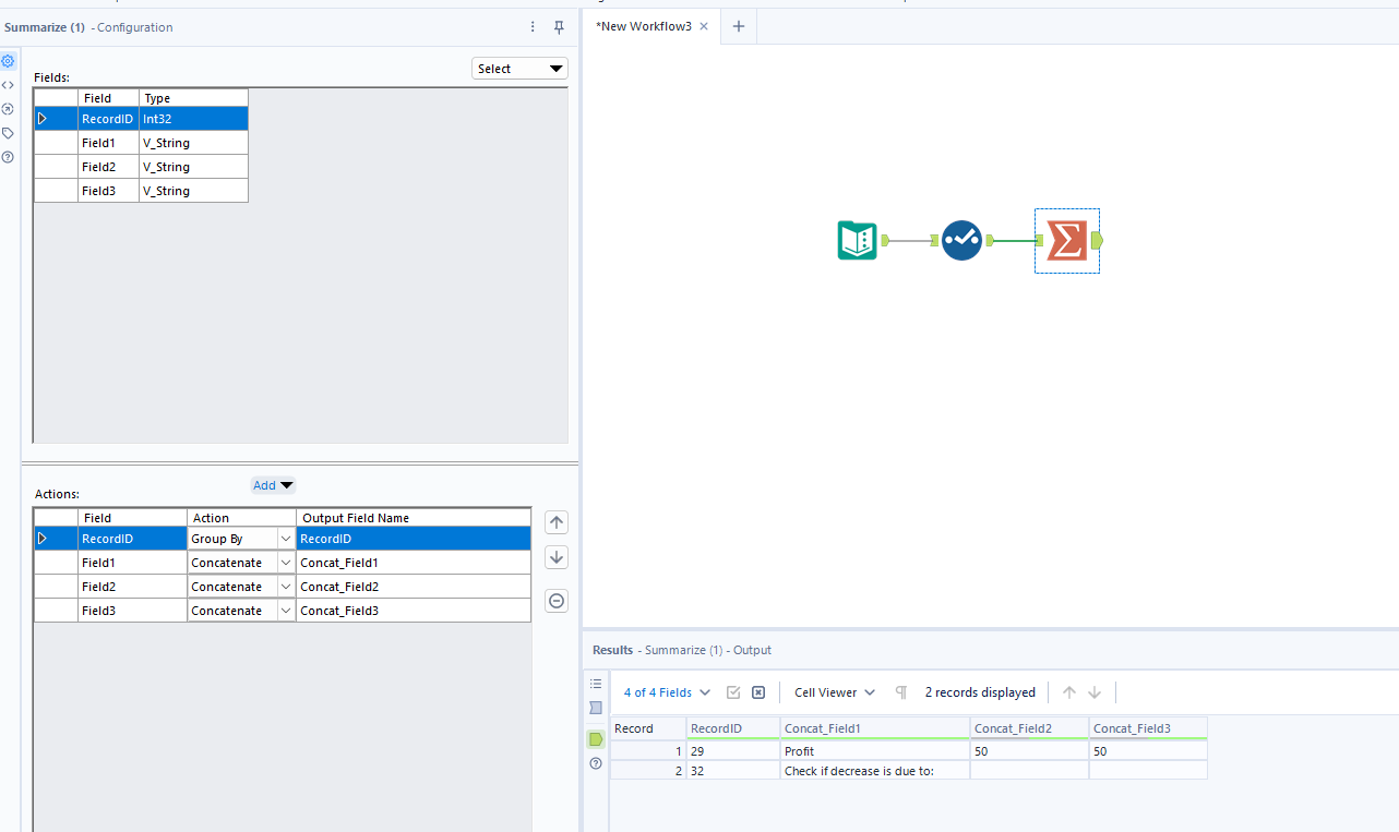 Solved: Combine two separate rows - Alteryx Community