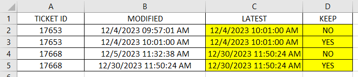 Solved: Remove duplicate ticket by their modified date and... - Alteryx ...