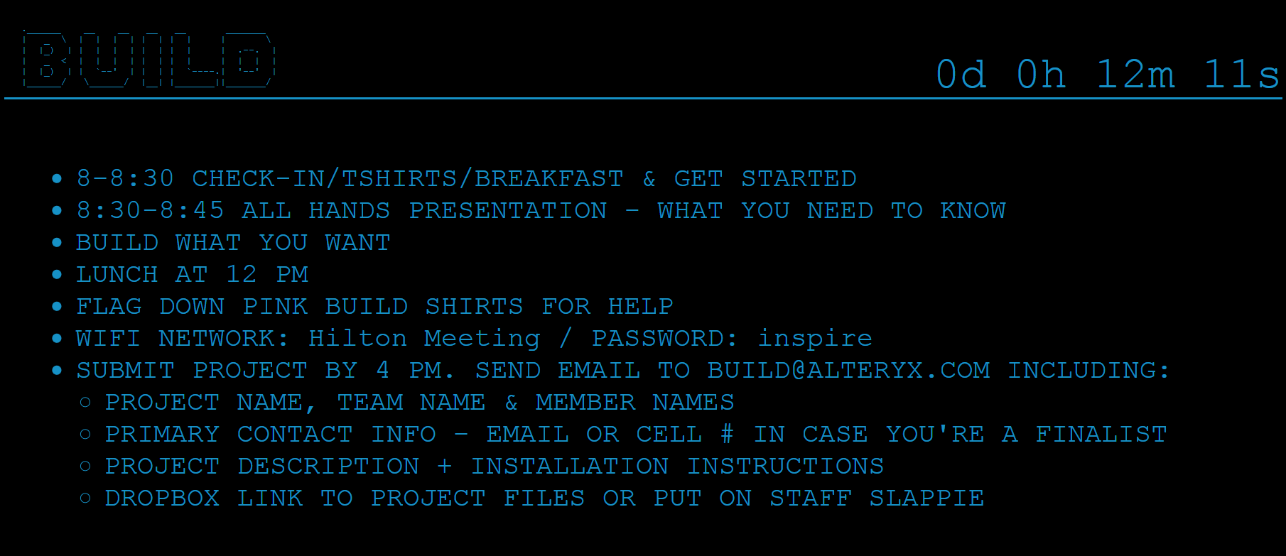 Alteryx BUILD 1 In Pictures - Alteryx Community