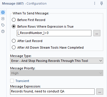 Solved: Message Tool not working - Alteryx Community