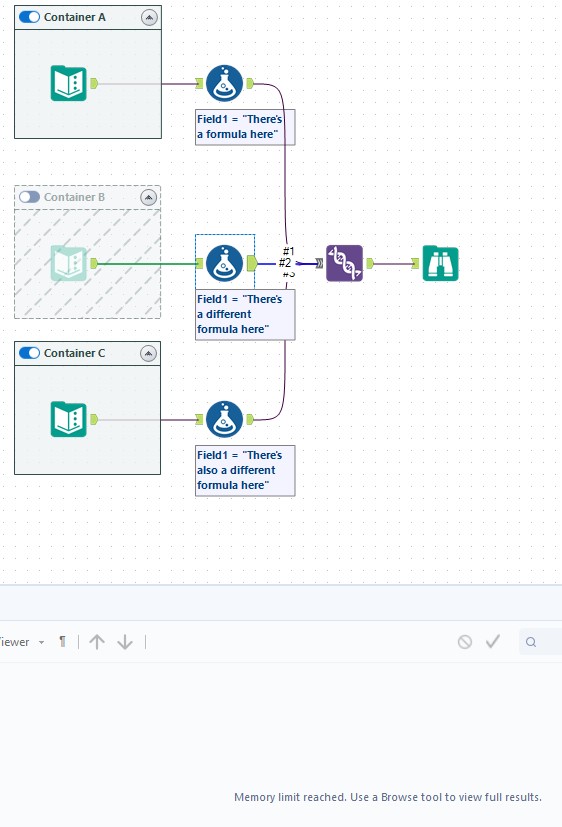 Solved: Disable/enable a container resulting into a memory... - Alteryx Community