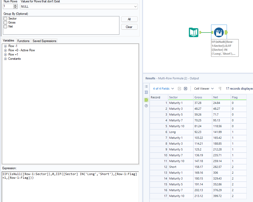 Solved: Assistance needed in Multi Row formula tool. - Alteryx Community