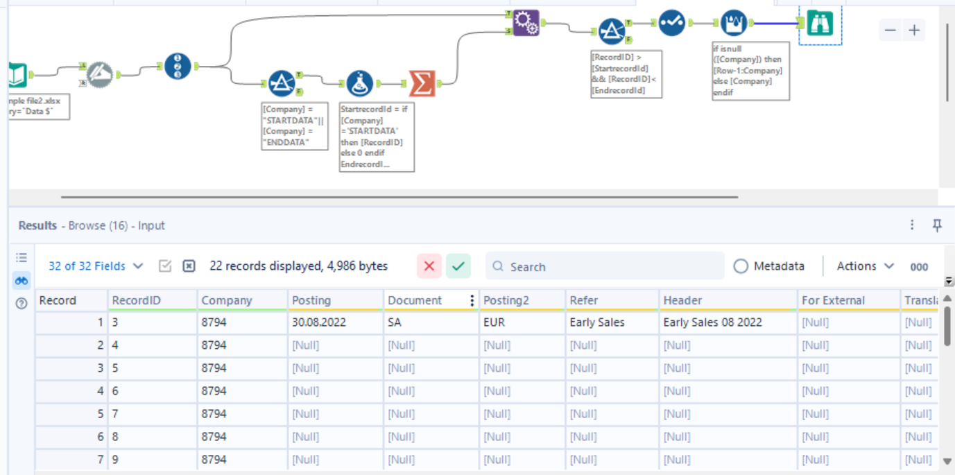 Solved: Isolating data between two row markers dynamically - Alteryx Community
