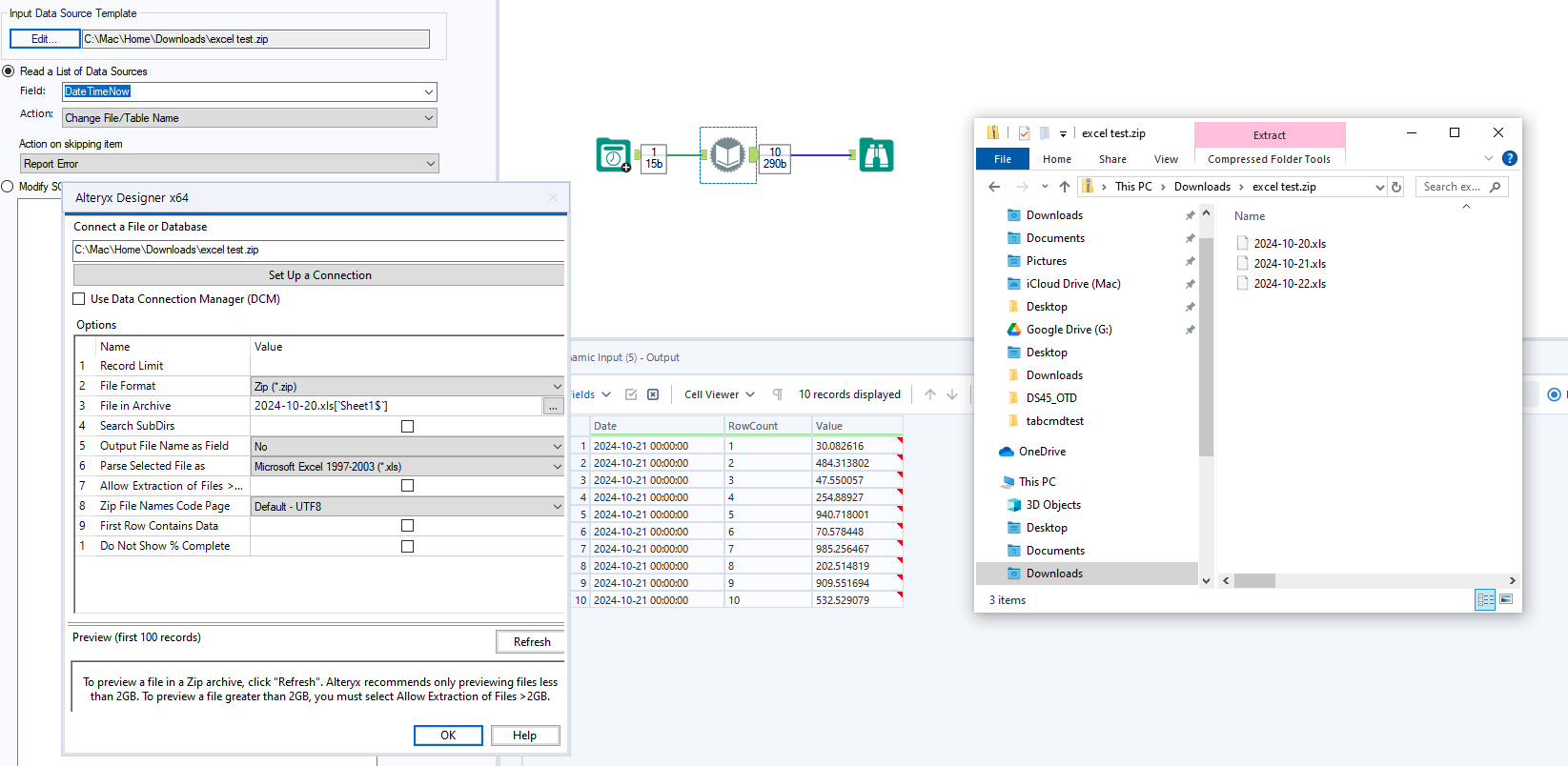 Solved Pick Xls File From Zip File Dynamic Names Alteryx Community