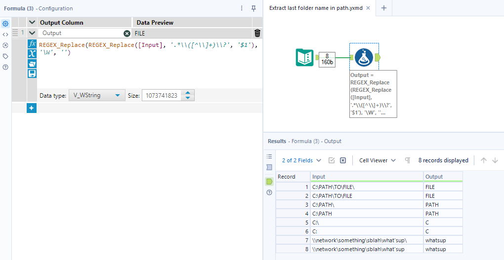 Solved: RegEx extract last folder name in the path - Alteryx Community