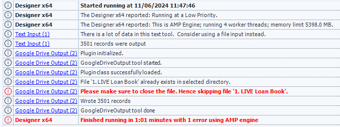 Solved: Google Drive Output - "Please make sure to close t... - Alteryx Community