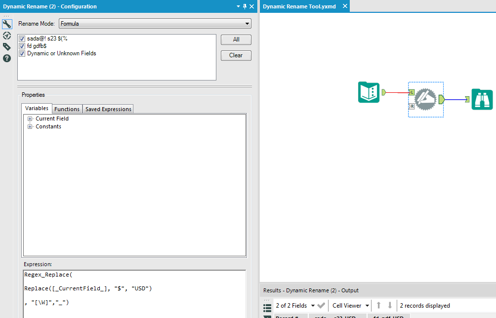 Solved: Dynamic Rename Tool - Replacing all Special Charac... - Alteryx Community