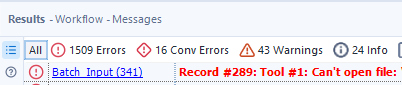 Solved: Workflow Error Messages - Alteryx Community